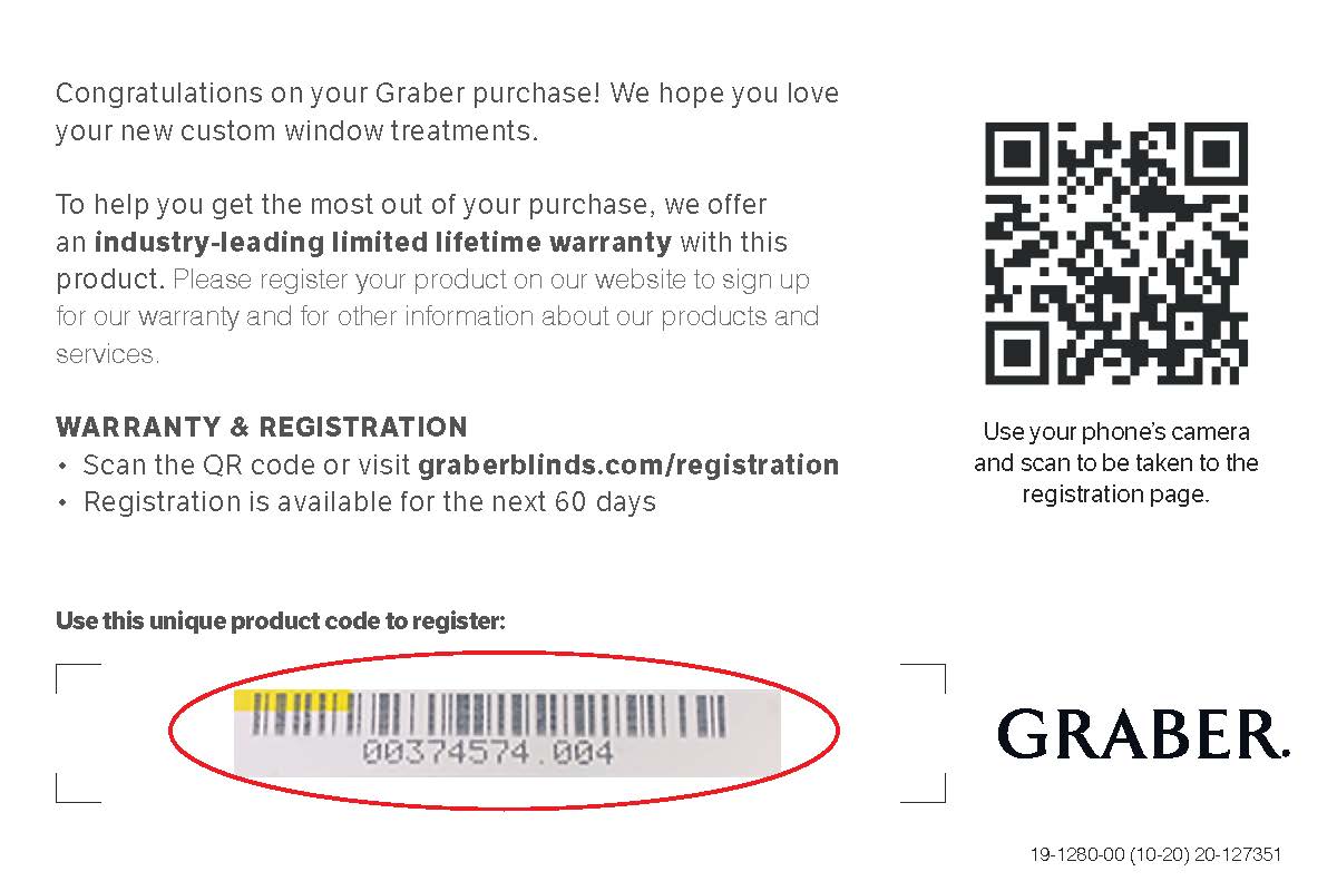 Register Your Products | Graber Blinds
